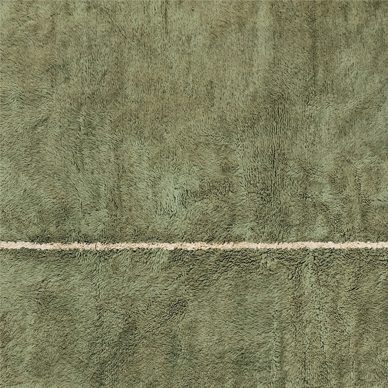 Green Abstract Rug With Mid Century Modern Rug Pattern Handmade of ...