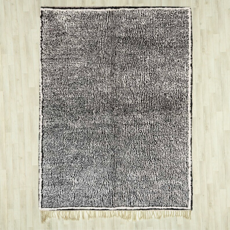 Moroccan Rug, Black Moroccan Berber Rug, Handmade Rug, Area Rug 8x10 ...