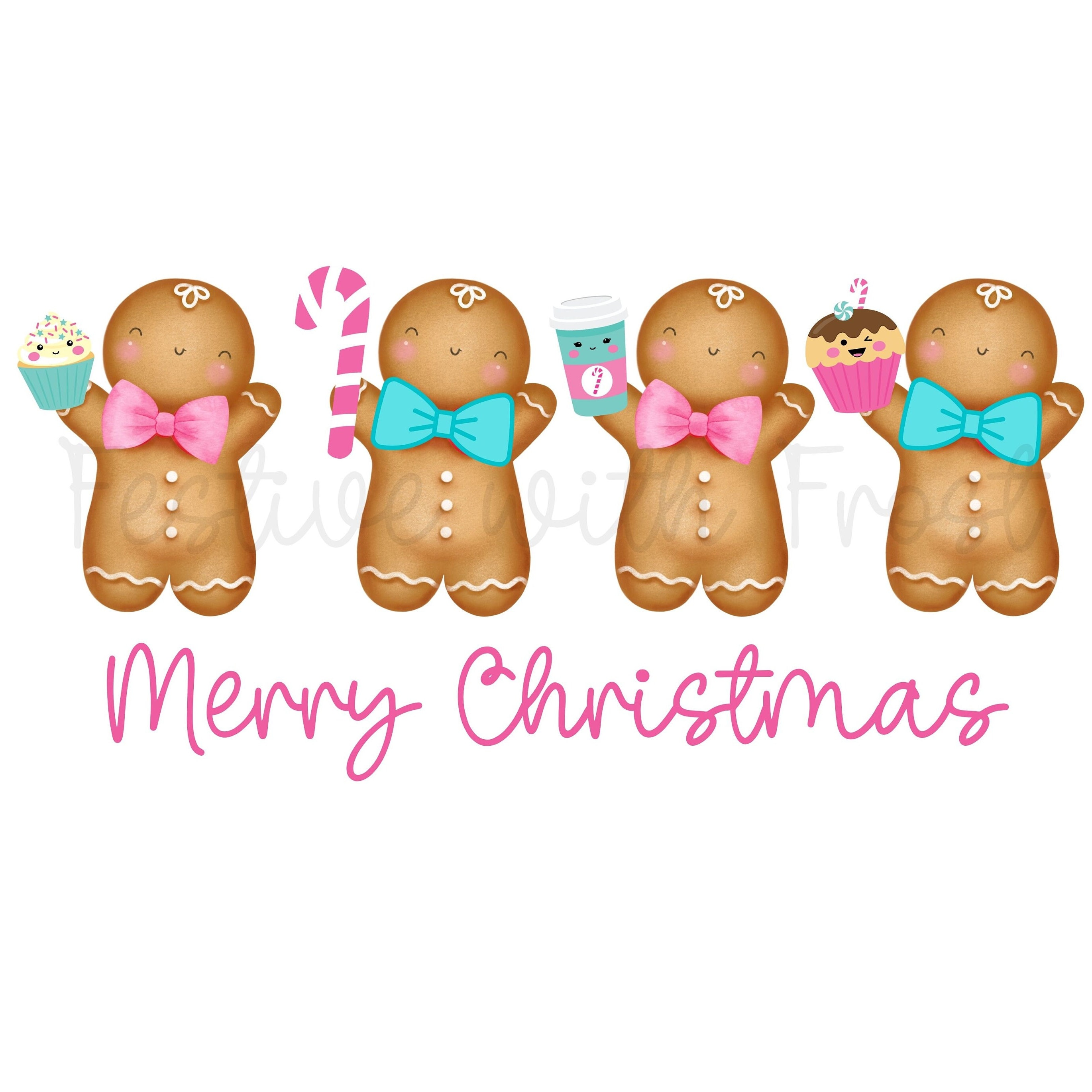 Pink Gingerbread Png 4 Files Pinkmas Digital Download Sublimation ...