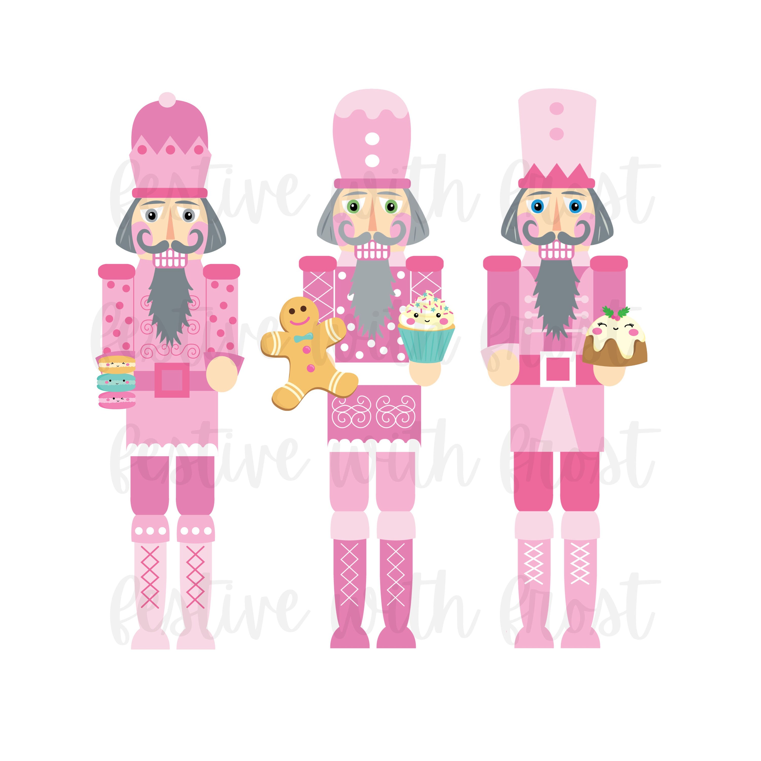 Pink Christmas Nutcrackers PNG Baking Nutcrackers for Sublimation High ...