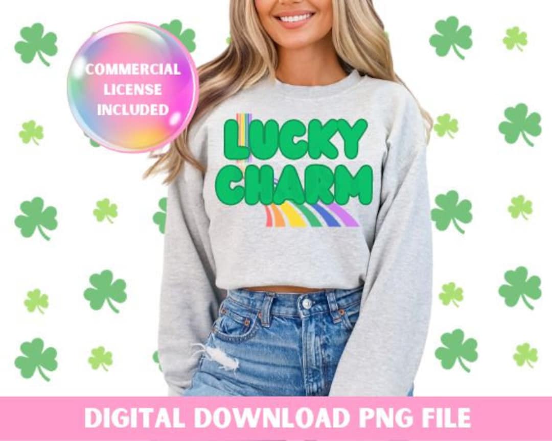 Retro Rainbow Lucky Charm St Patricks Day PNG Sublimation POD Graphic ...