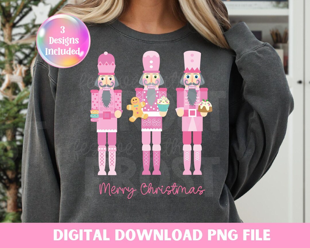 Pink Christmas Nutcrackers PNG, Baking Sublimation Design (commercial License), Nutcracker PNG ...