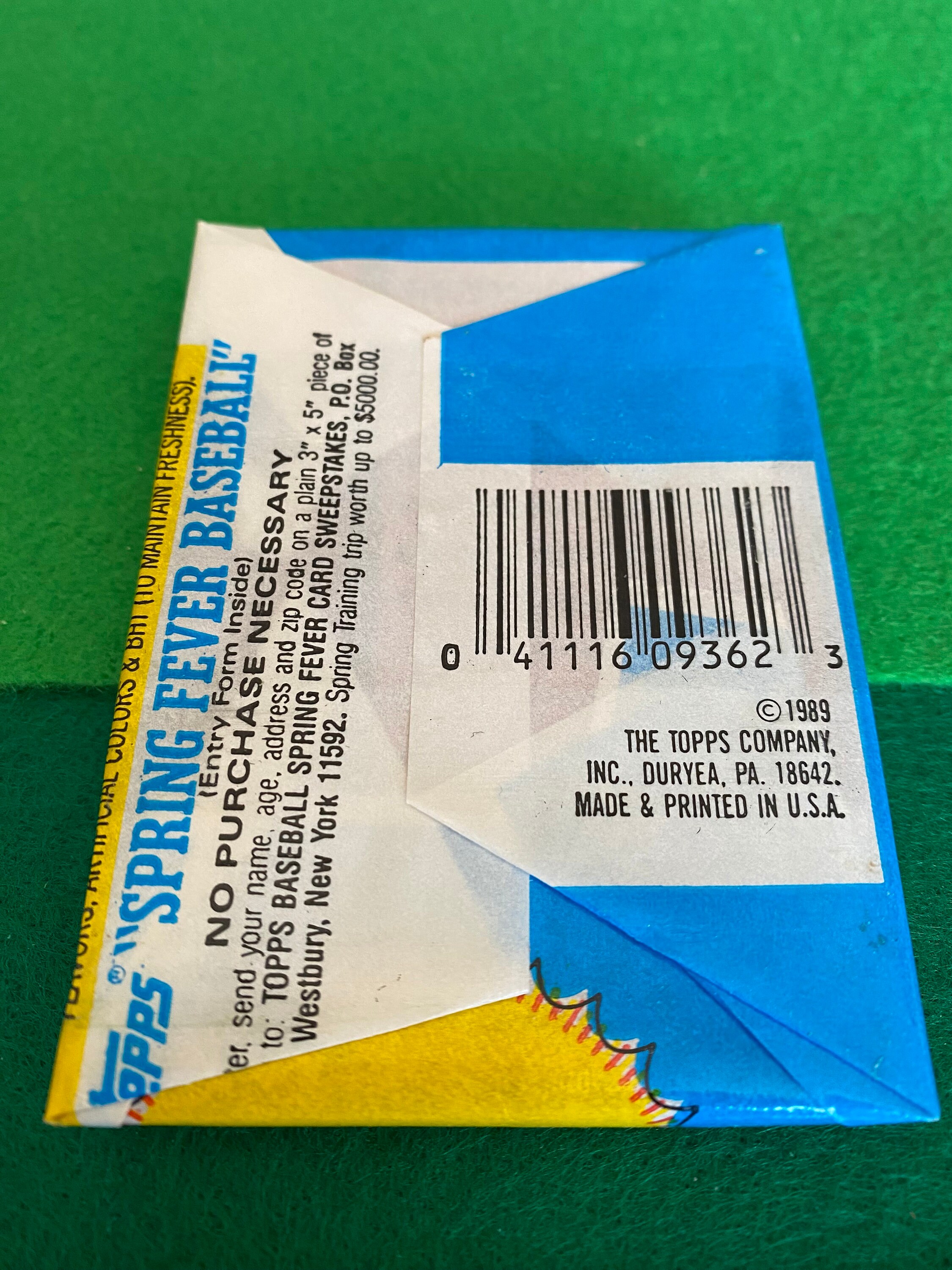 Two (2) Factory Sealed 1989 Topps Wax Packs | Unopened Wax Packs | MLB ...