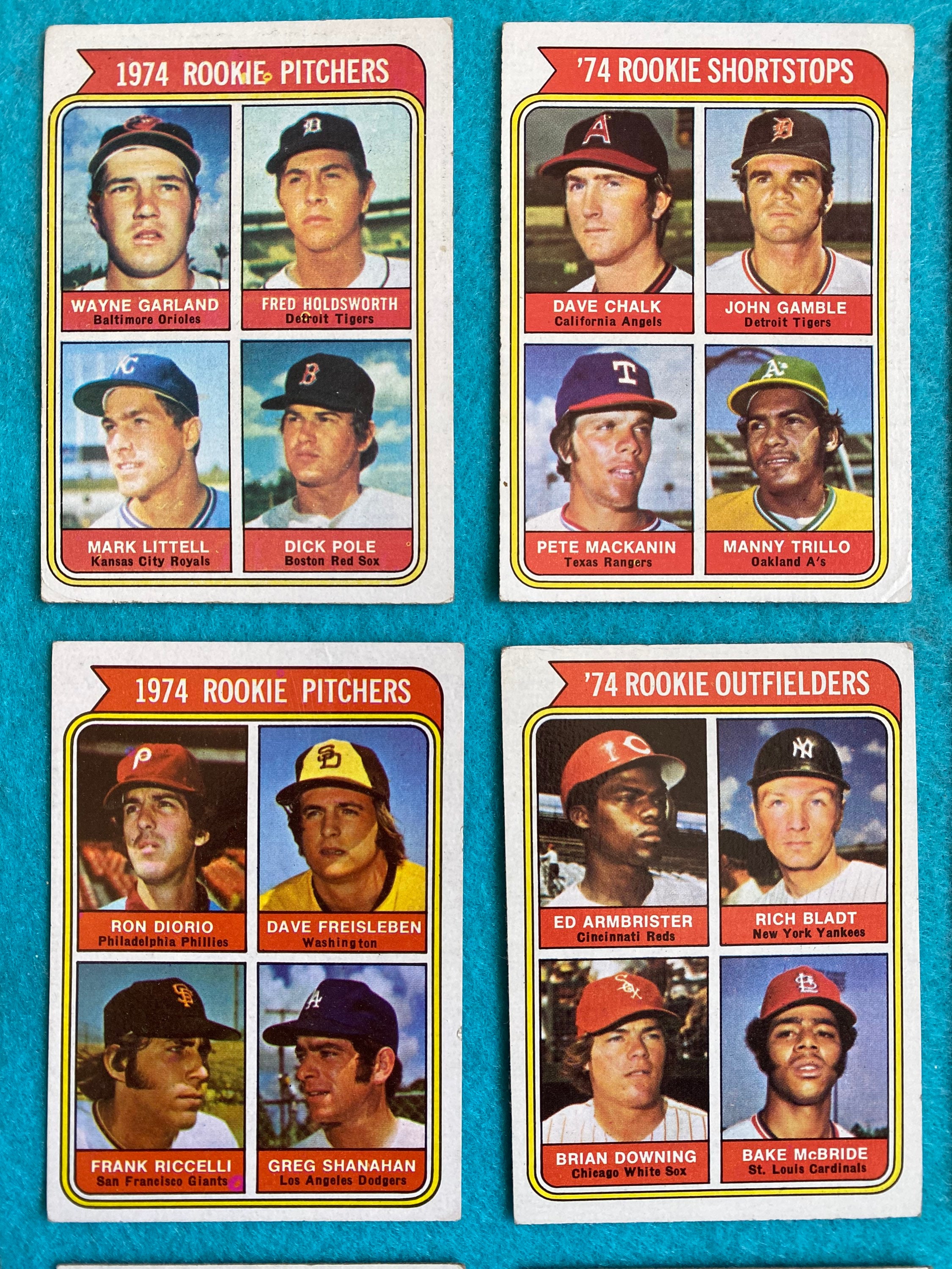 Set of 1974 Topps Rookie Cards 1974 Topps Rookie Pitchers, Shortstops ...