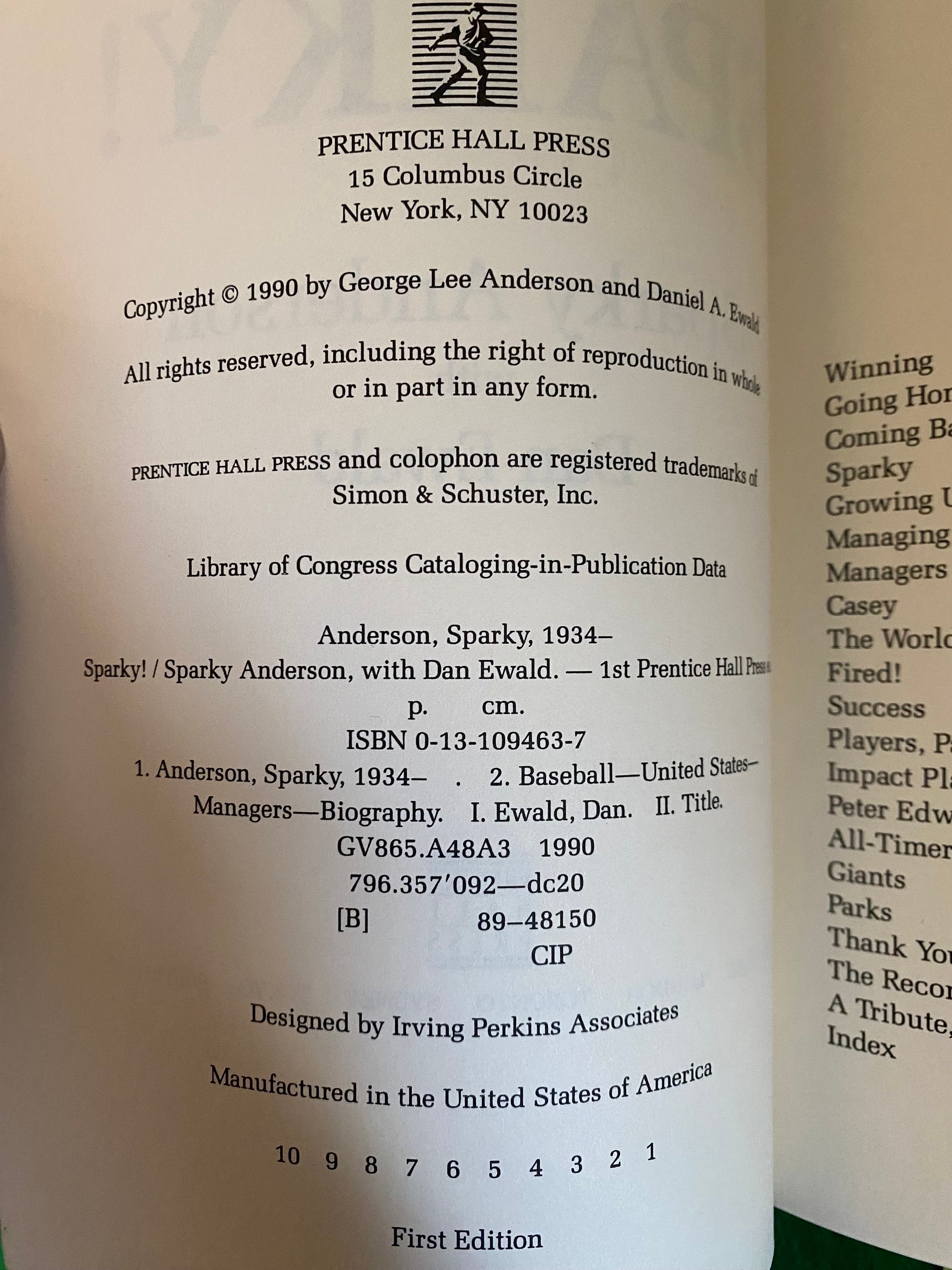 Sparky! by Sparky Anderson With Dan Ewald | Sports Biography of Sparky ...