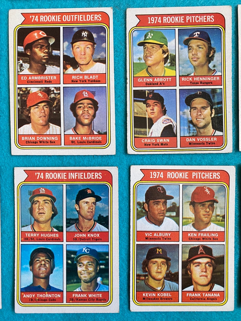 Set of 1974 Topps Rookie Cards 1974 Topps Rookie Pitchers, Shortstops ...