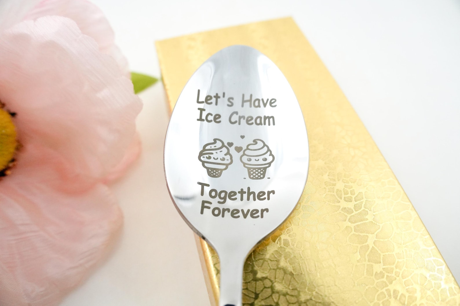 Personalized Ice Cream Spoons Engraved Spoon Gifts Let's Have Ice Cream ...