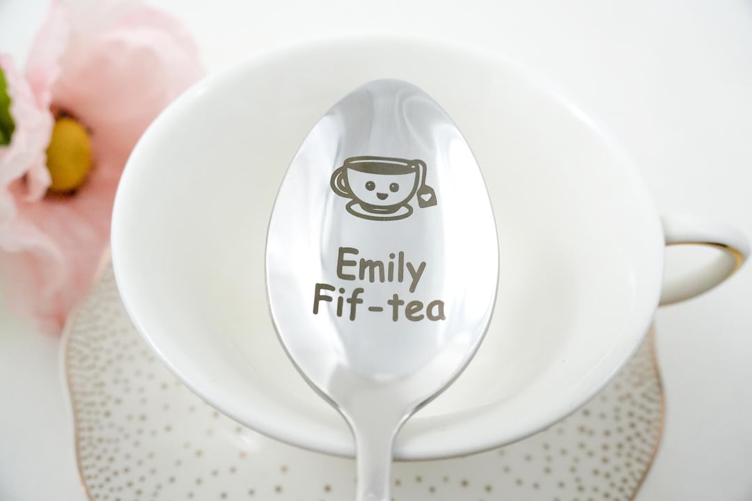 Personalized 50th Birthday Teaspoon: 'fif-tea' Engraved Gift - Etsy