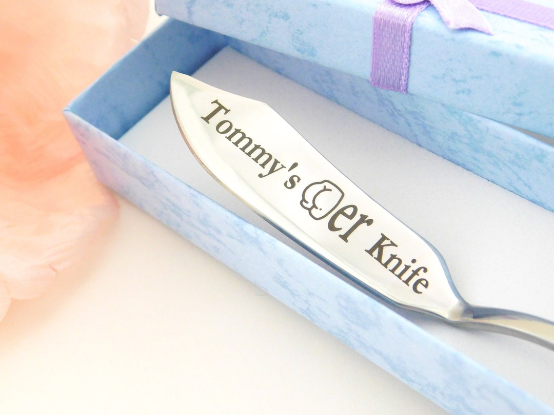 Personalized Silver Butter Knife, Engraved Custom Knife, 1st ...
