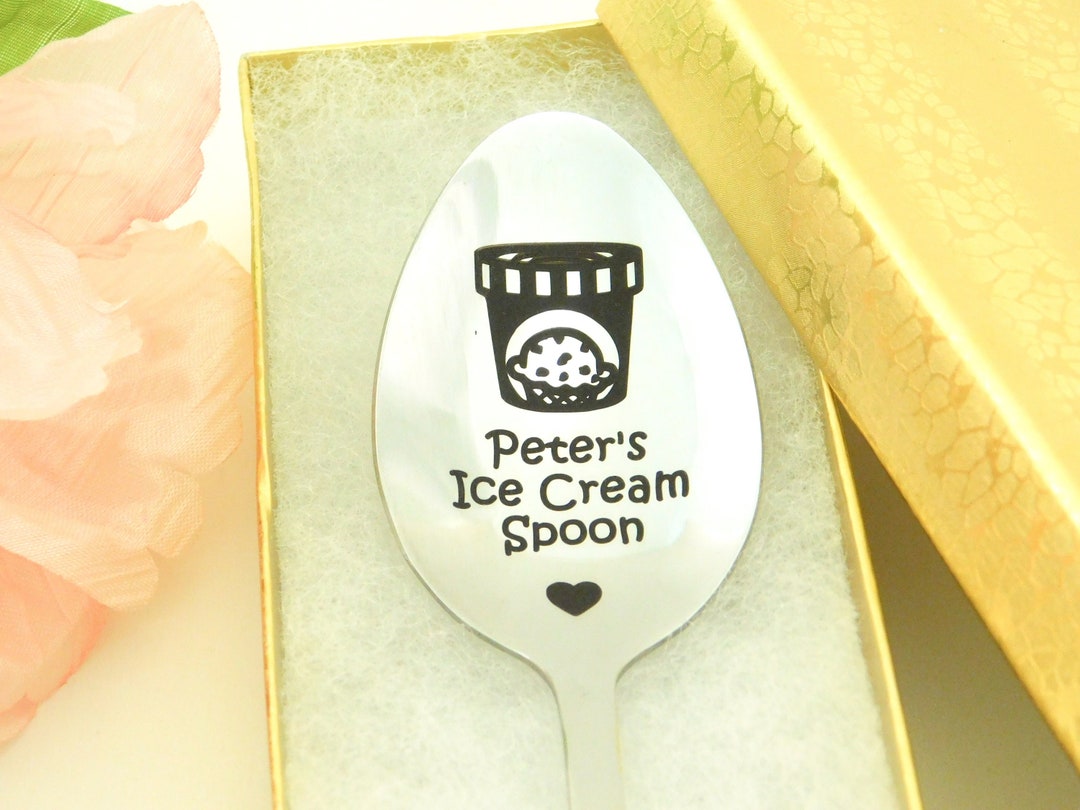 Personalized Ice Cream Spoon: Engraved Stainless Steel Gift - Etsy