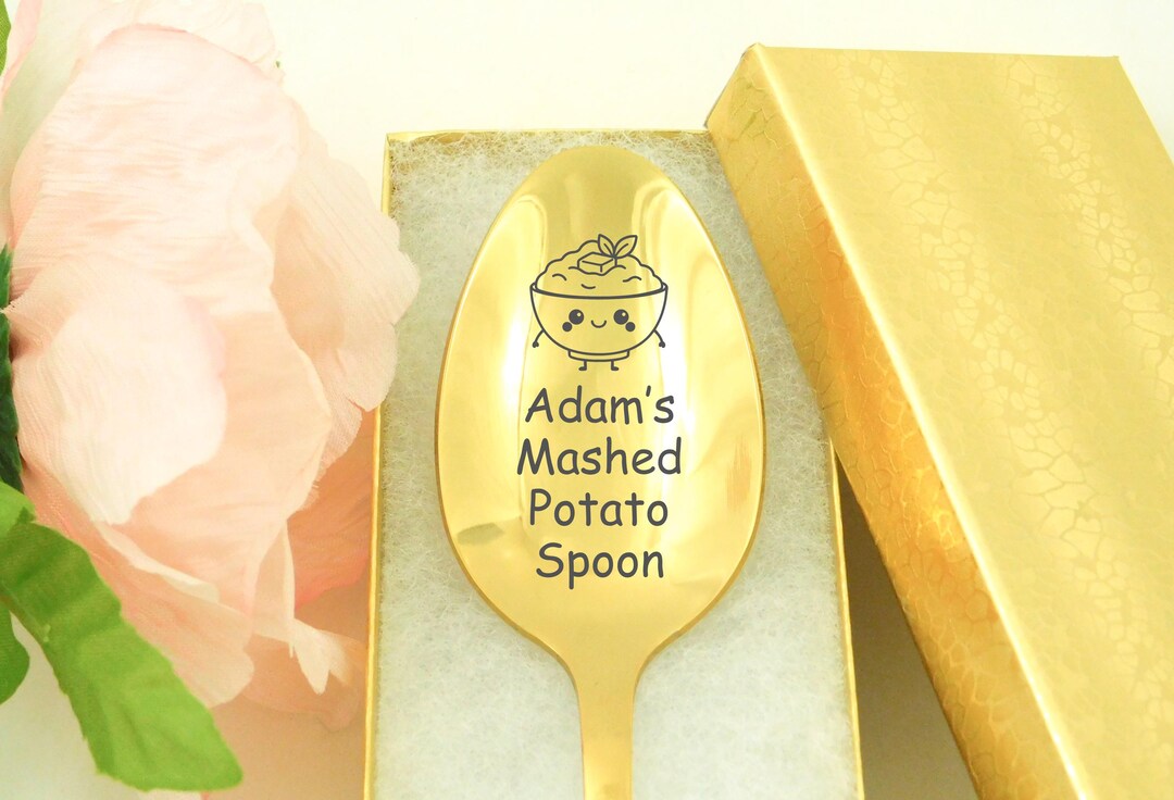 Custom Mashed Potato Spoon Cute Kawaii Potato Spoon Engraved Stainless ...