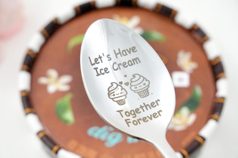 Personalized Ice Cream Spoons Engraved Spoon Gifts Let's Have Ice Cream ...