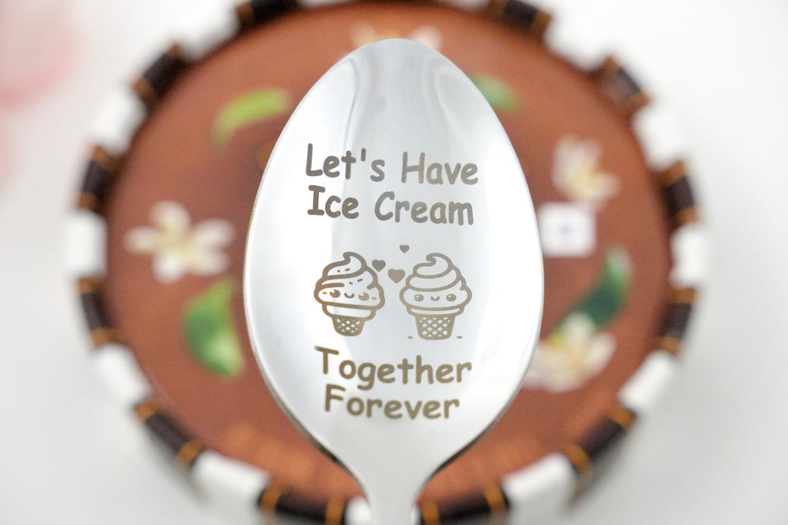 Personalized Ice Cream Spoons Engraved Spoon Gifts Let's Have Ice Cream ...