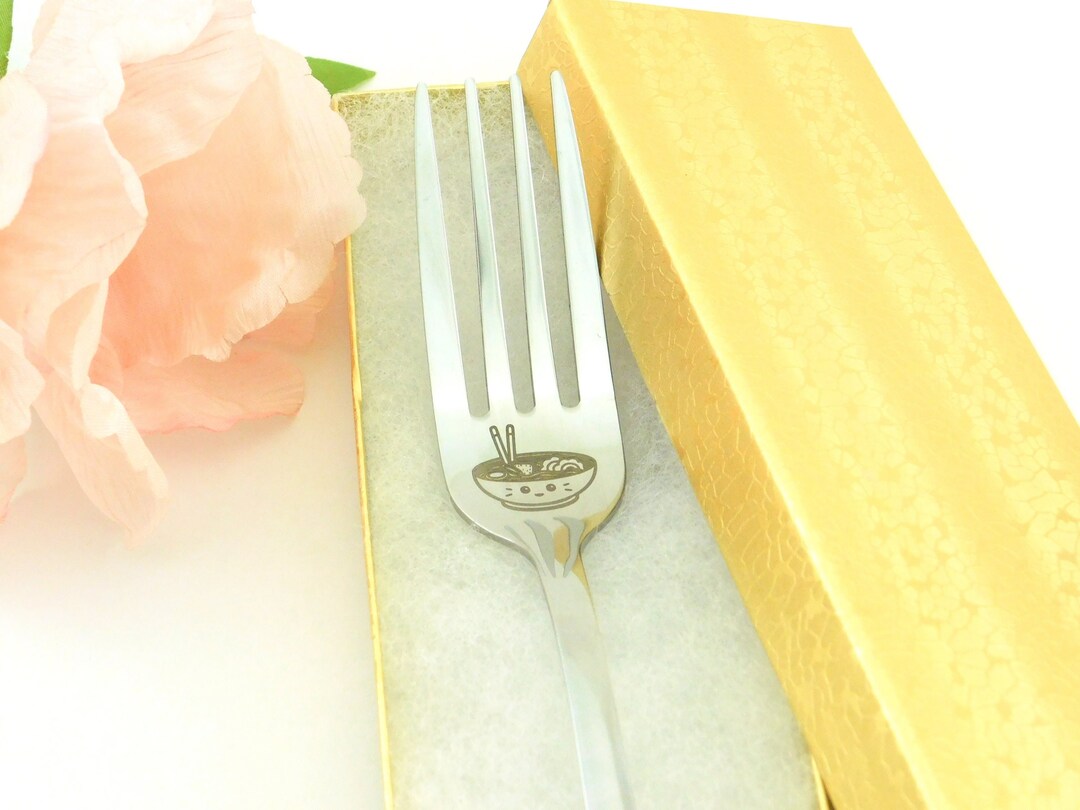 Personalized Ramen Fork, Ramen Bowl, Engraved Fork, 1st Anniversary ...