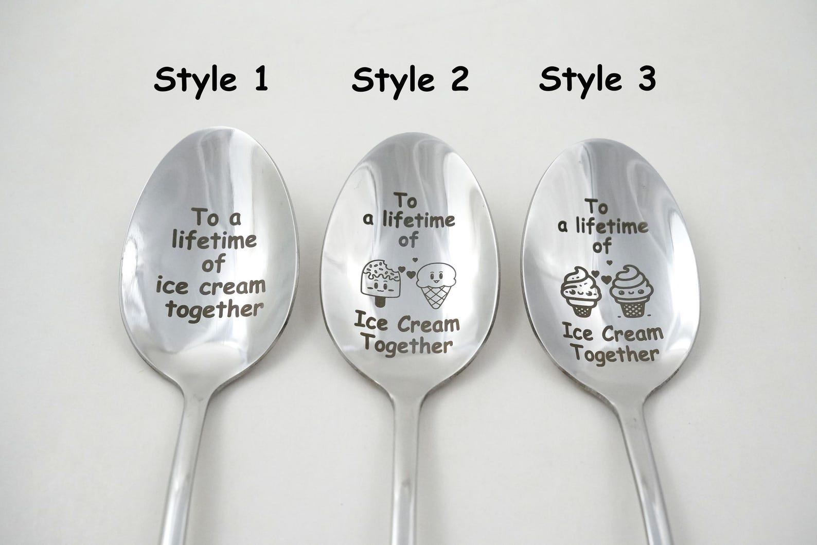 Personalized Ice Cream Spoons Custom Engraved Spoon to a Lifetime of ...