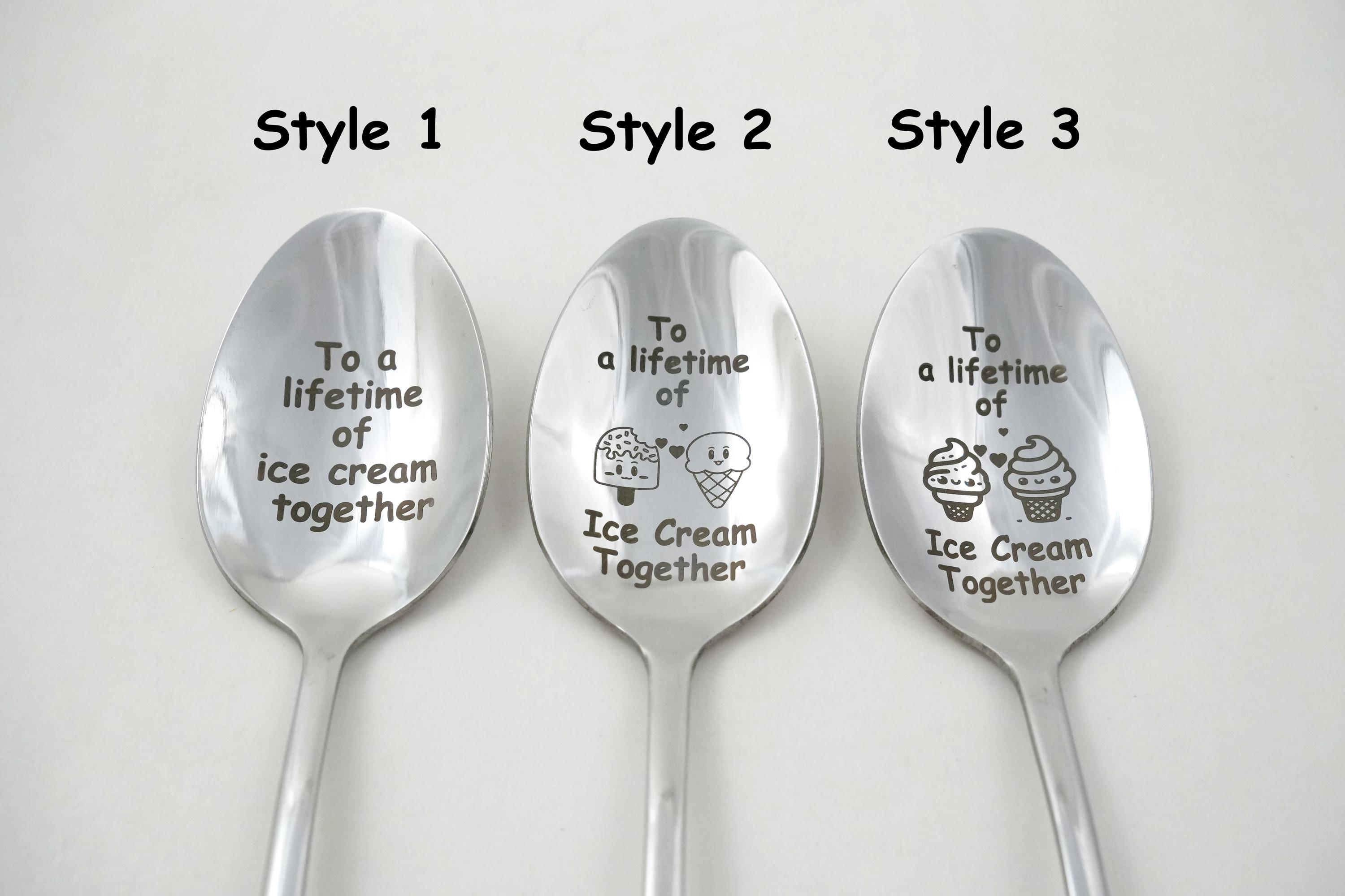 Personalized Ice Cream Spoons Custom Engraved Spoon to a Lifetime of ...