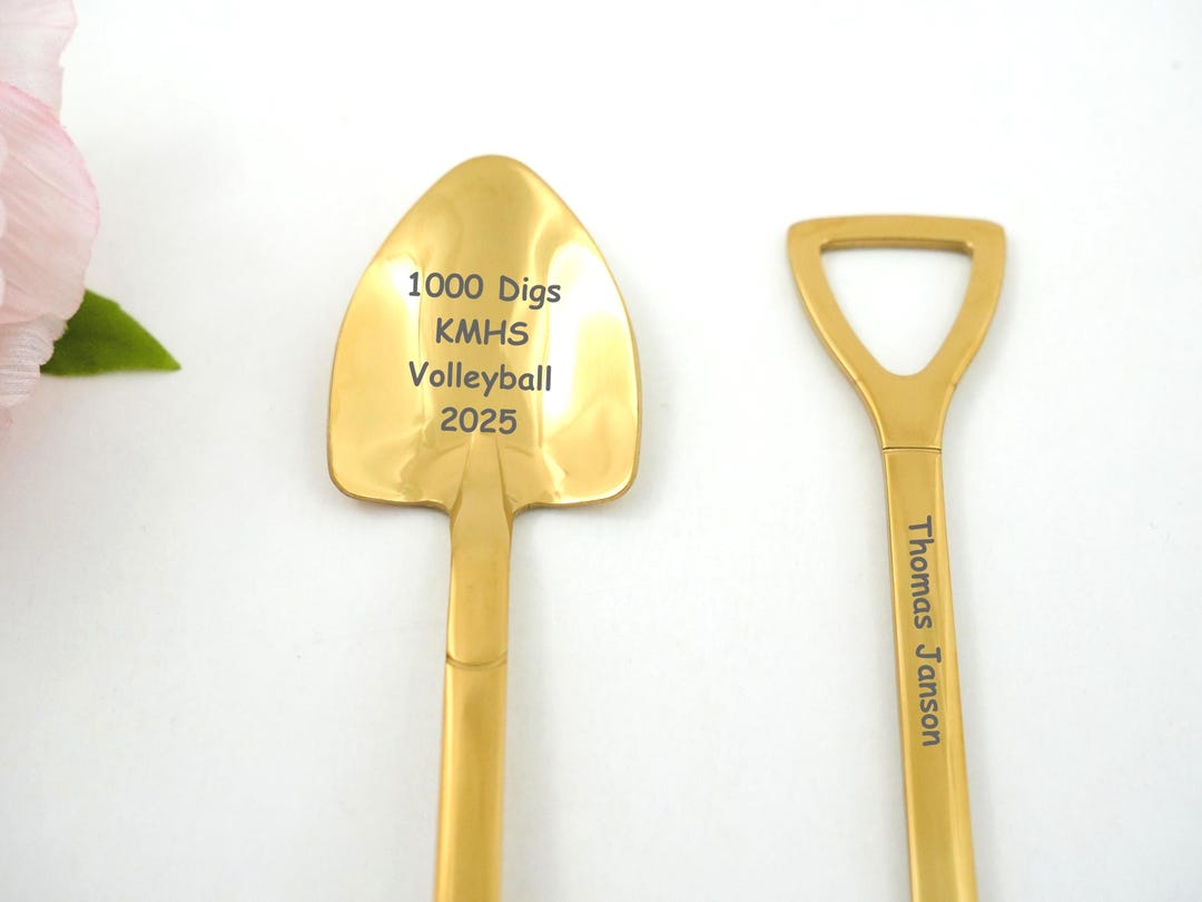 Volleyball 1000 Digs Gift | Custom Engraved Shovel Spoon | Personalized ...