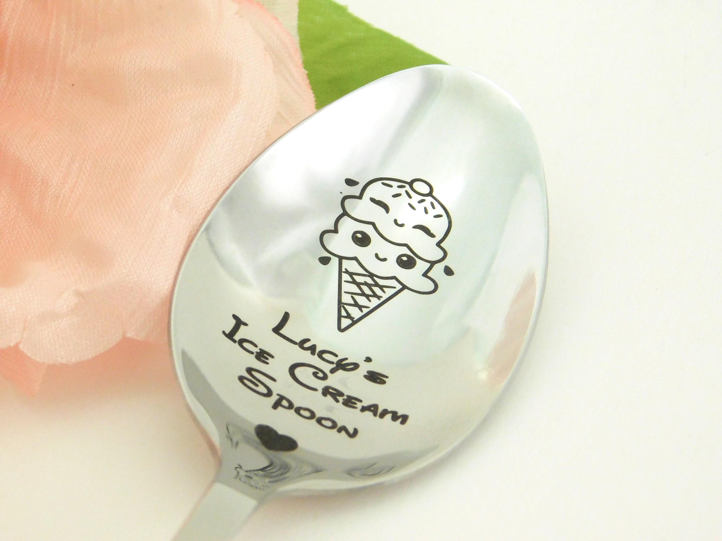 Personalized Engraved Ice Cream Spoon: Stainless Steel Dessert Spoon - Etsy