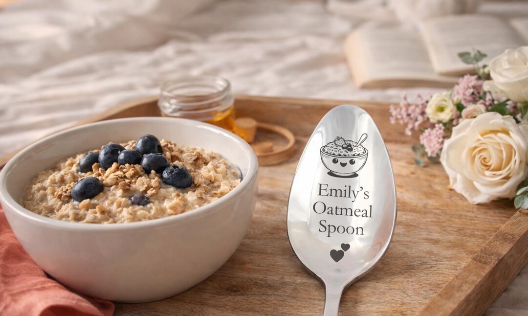 Custom Engraved Oatmeal Spoon for Kids, Teens, Adults or Any Oatmeal ...