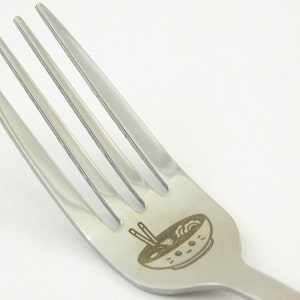 Personalized Ramen Fork, Ramen Bowl, Engraved Fork, 1st Anniversary ...