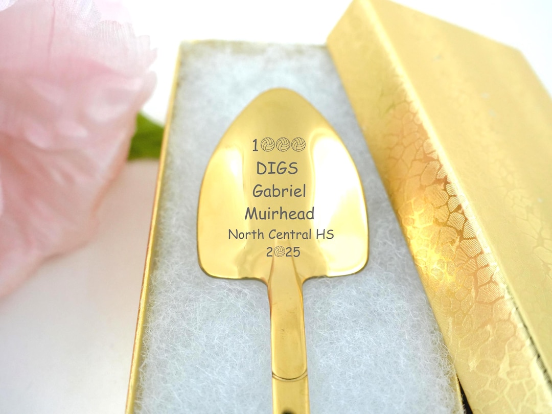 Volleyball 1000 Digs Gift | Custom Engraved Shovel Spoon | Personalized ...