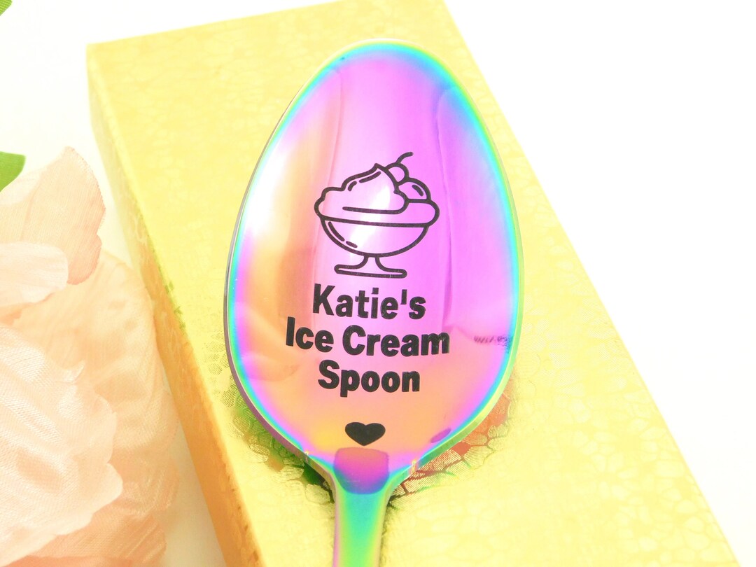 Personalized Ice Cream Spoon: Engraved Stainless Steel Gift, Stocking ...