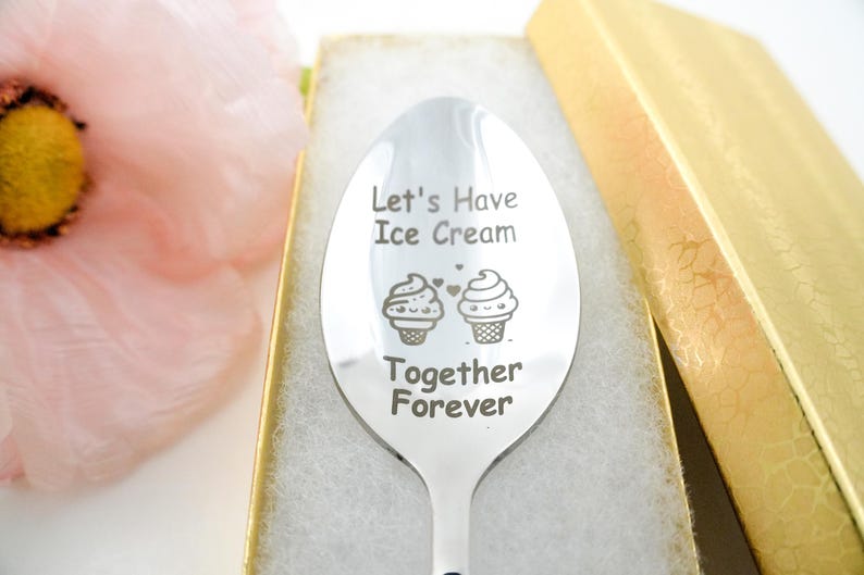 Personalized Ice Cream Spoons Engraved Spoon Gifts Let's Have Ice Cream ...