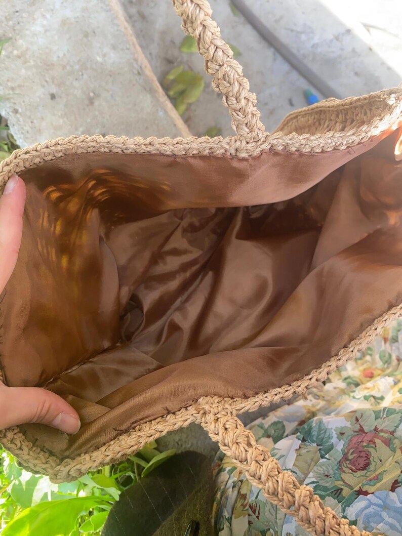 Handmade Paper Yarn Bag Large Crochet Tote Bag Paper Rope Bag Summer ...