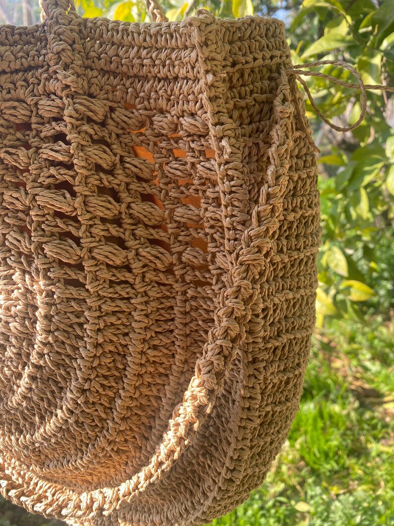 Handmade Paper Yarn Bag Large Crochet Tote Bag Paper Rope Bag Summer ...