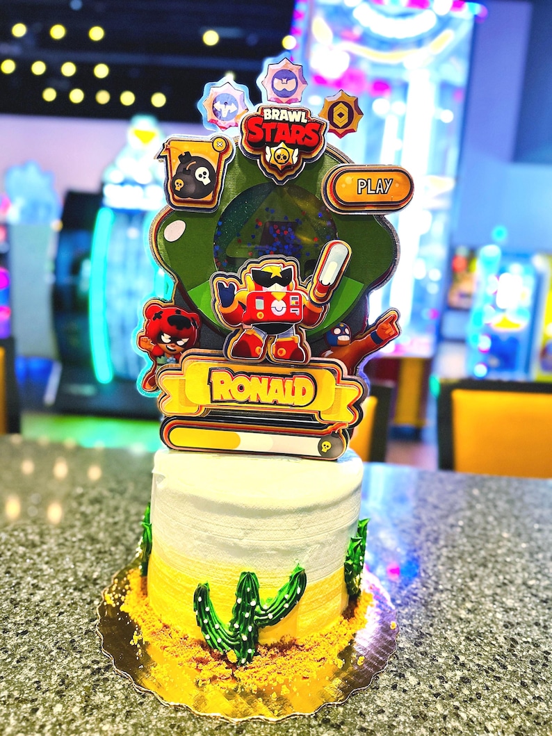 Brawl Stars Cake Topper, Personalized Birthday Party Decor - Etsy
