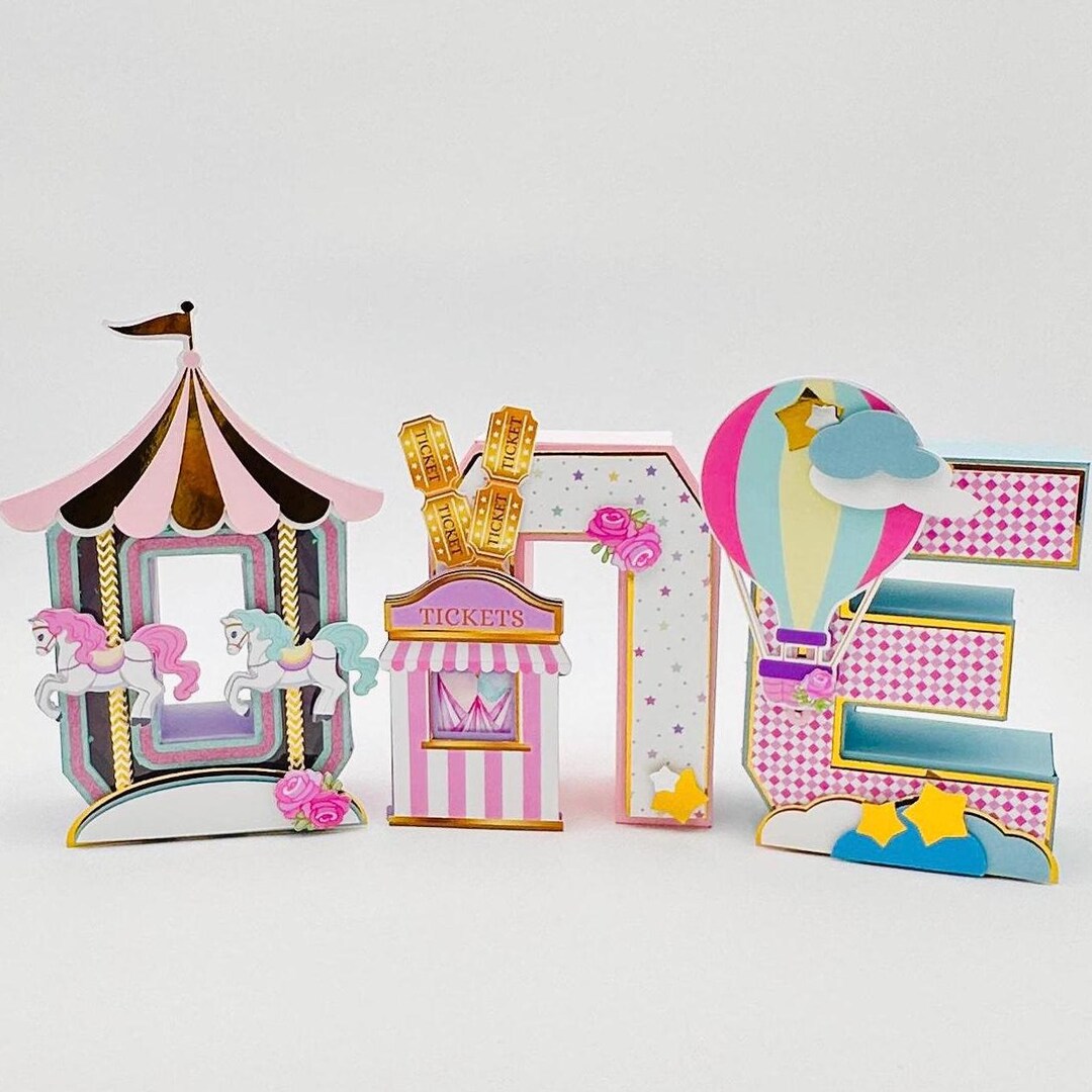 Carousel 3D Letter, Carnival Birthday Party Decoration - Etsy