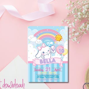 Cinnamon Roll Inspire Birthday Invitation, Digital Invitation, Kids ...