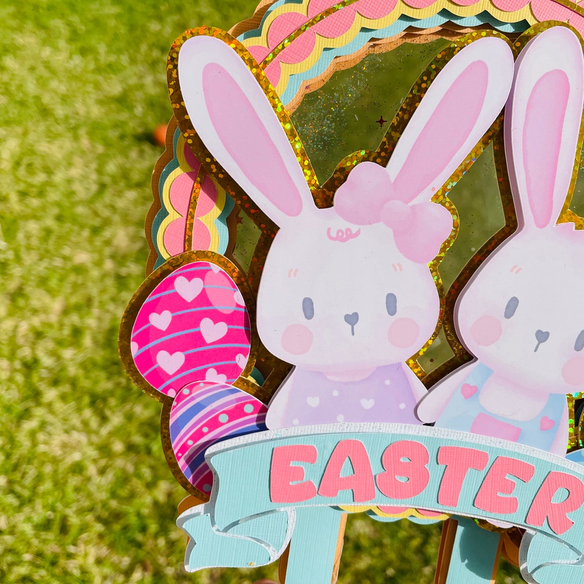 Easter Cake Topper, Bunny Cake Topper, Easter Decor, Easter Cake ...