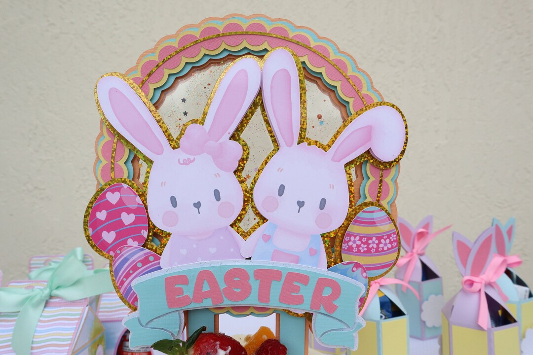 Easter Cake Topper, Bunny Cake Topper, Easter Decor, Easter Cake ...