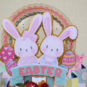 Easter Cake Topper, Bunny Cake Topper, Easter Decor, Easter Cake ...