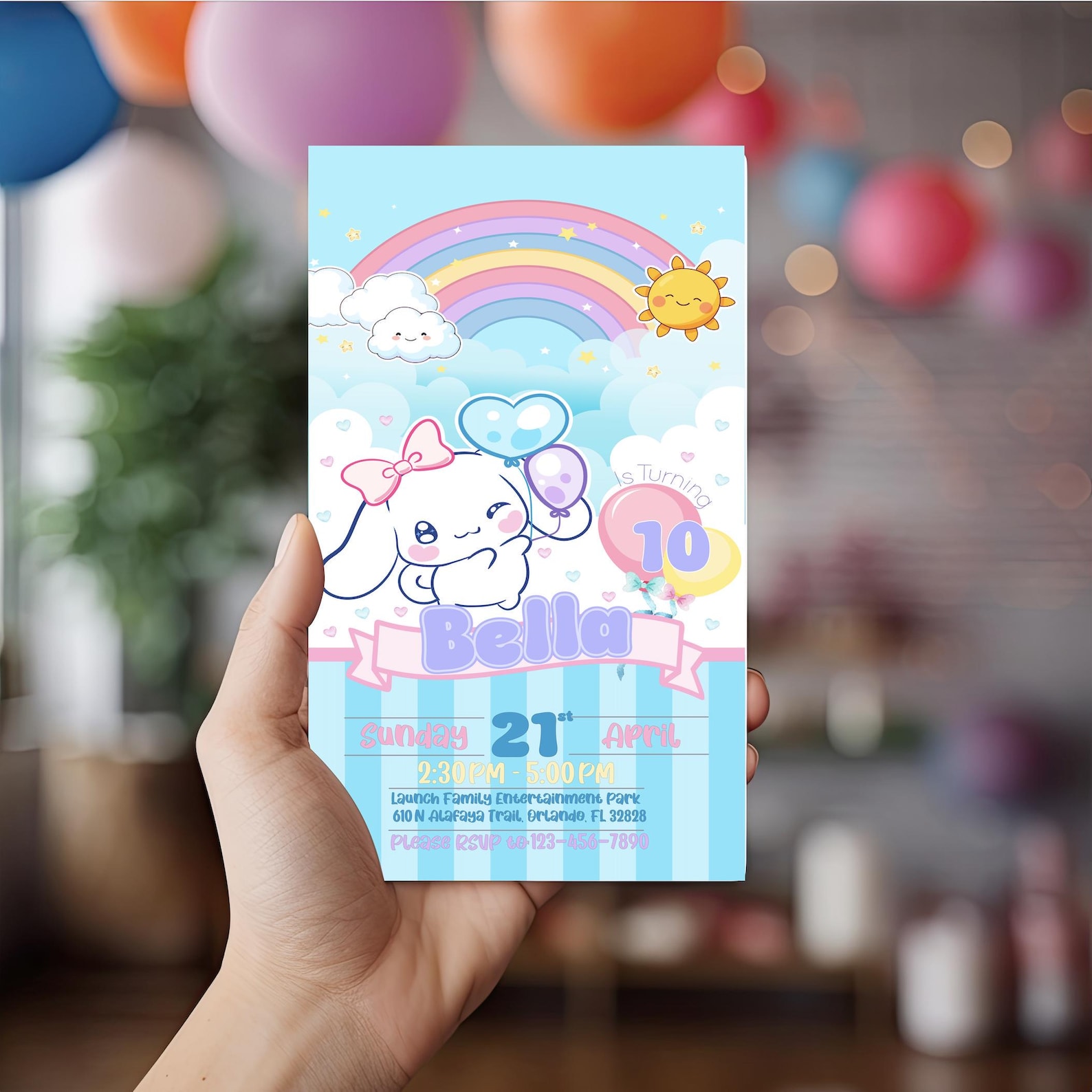 Cinnamon Roll Inspire Birthday Invitation, Digital Invitation, Kids ...