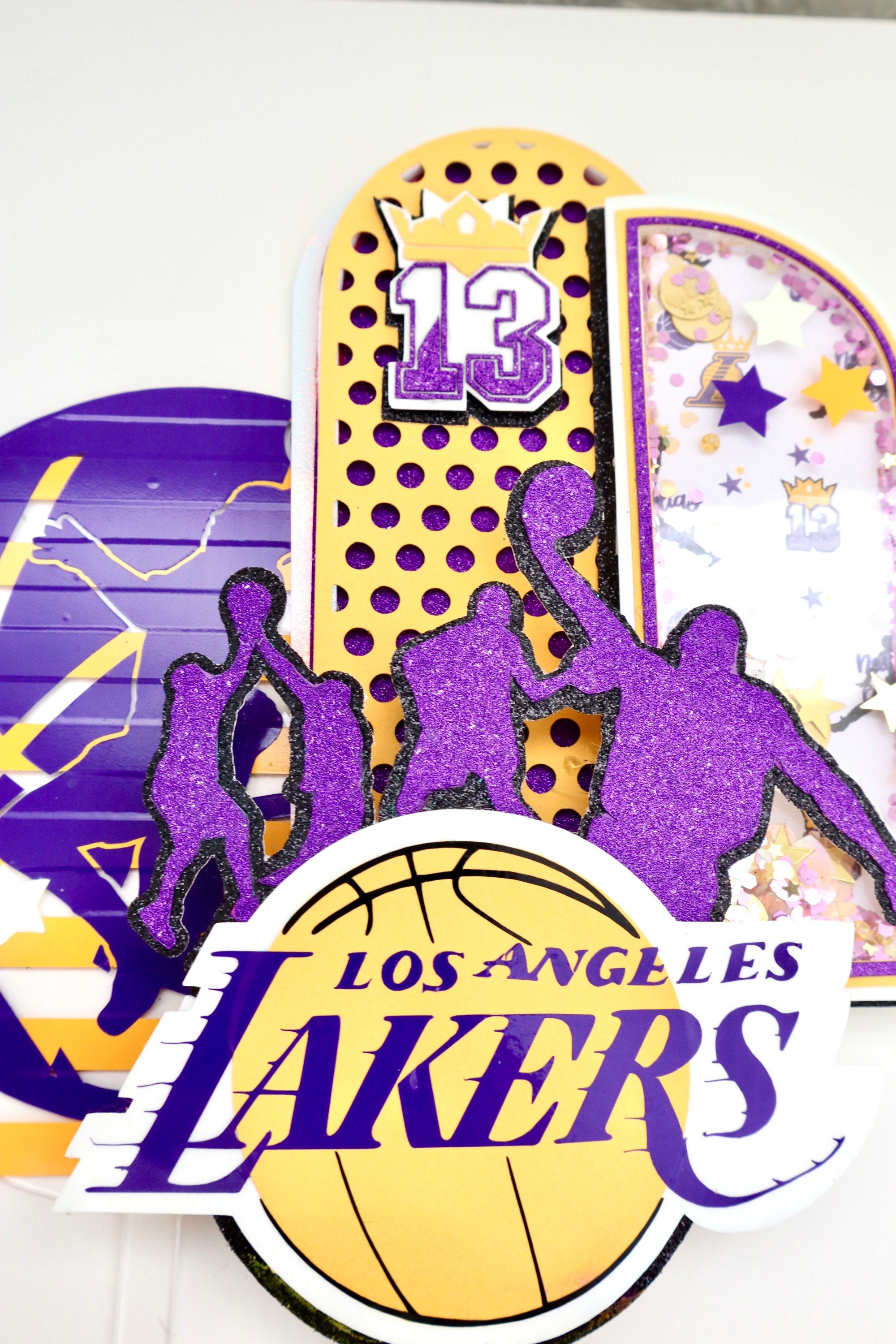 Lakers Cake Topper, Lakers Party, Basketball Cake Topper, NBA Cake ...