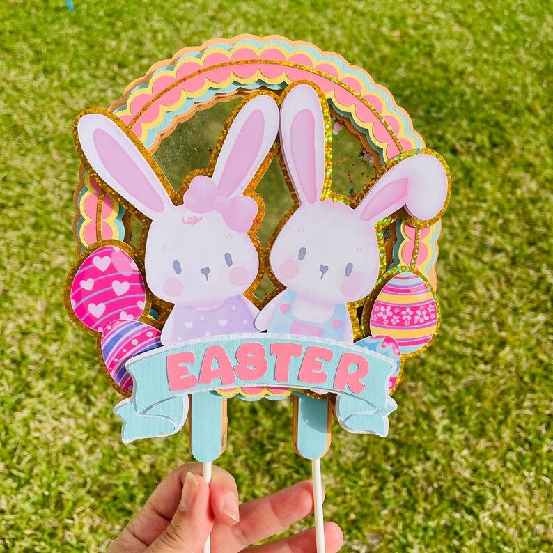 Easter Cake Topper, Bunny Cake Topper, Easter Decor, Easter Cake ...