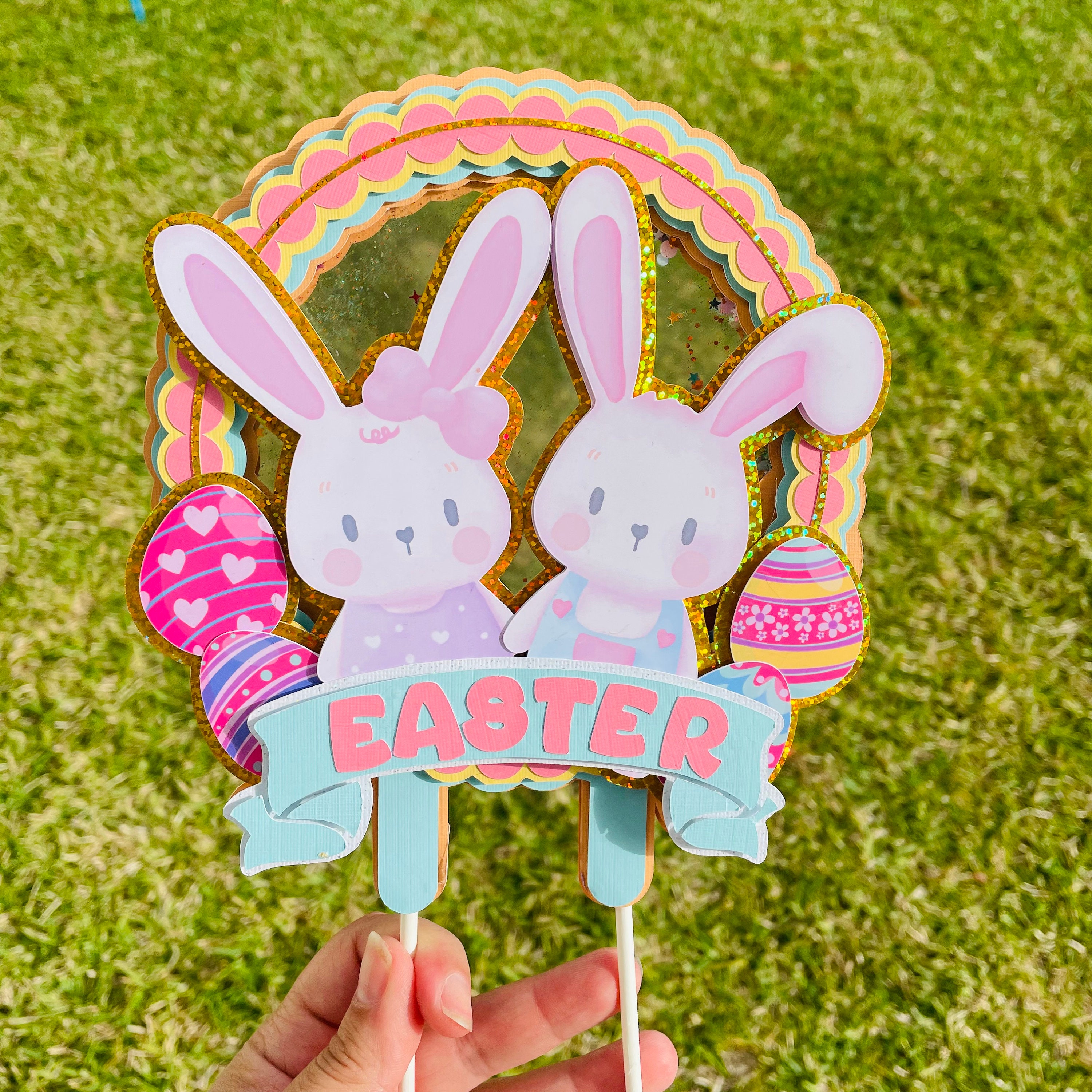 Easter Cake Topper, Bunny Cake Topper, Easter Decor, Easter Cake ...