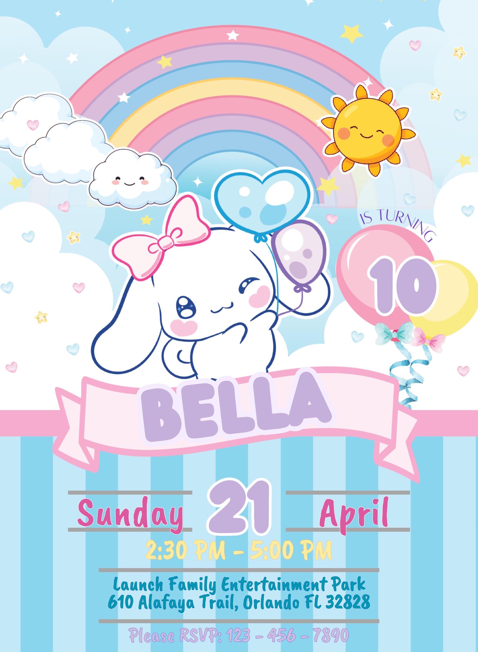 Cinnamon Roll Inspire Birthday Invitation, Digital Invitation, Kids ...