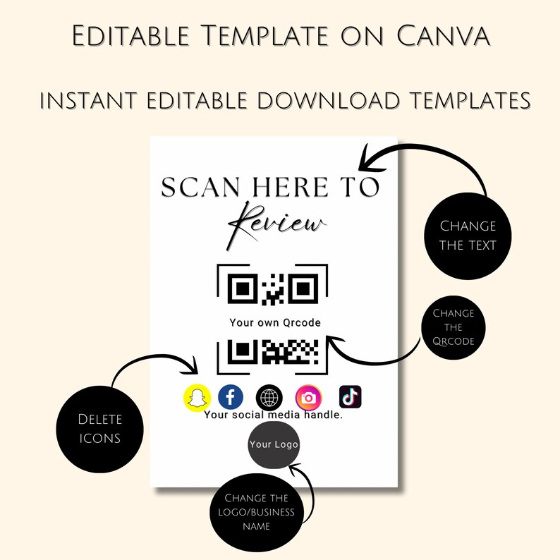 Editable via Canva, Scan to Pay Posters, Digital Download - Etsy
