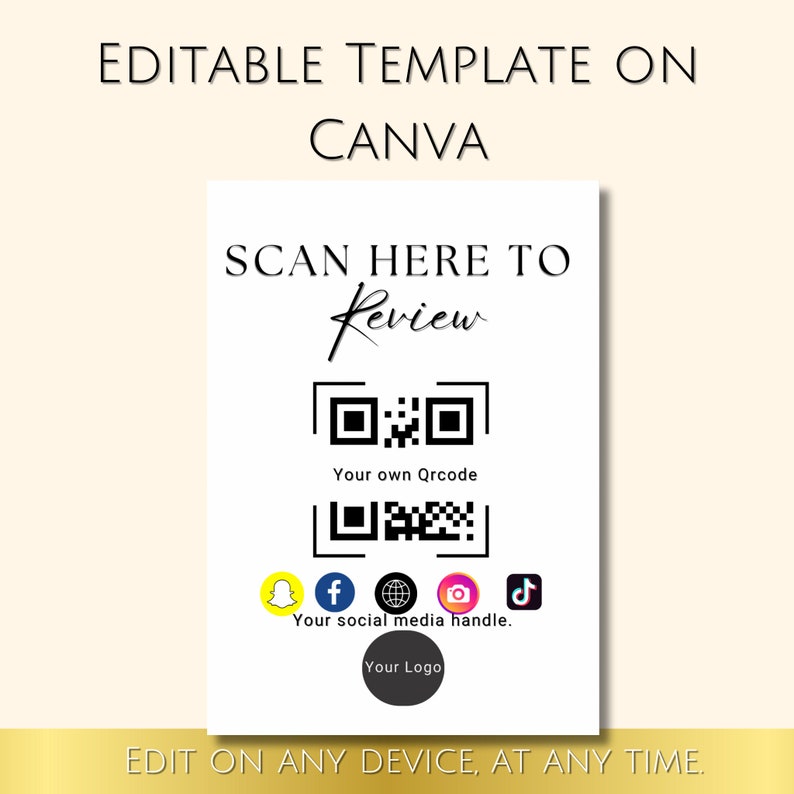 Editable via Canva, Scan to Pay Posters, Digital Download - Etsy