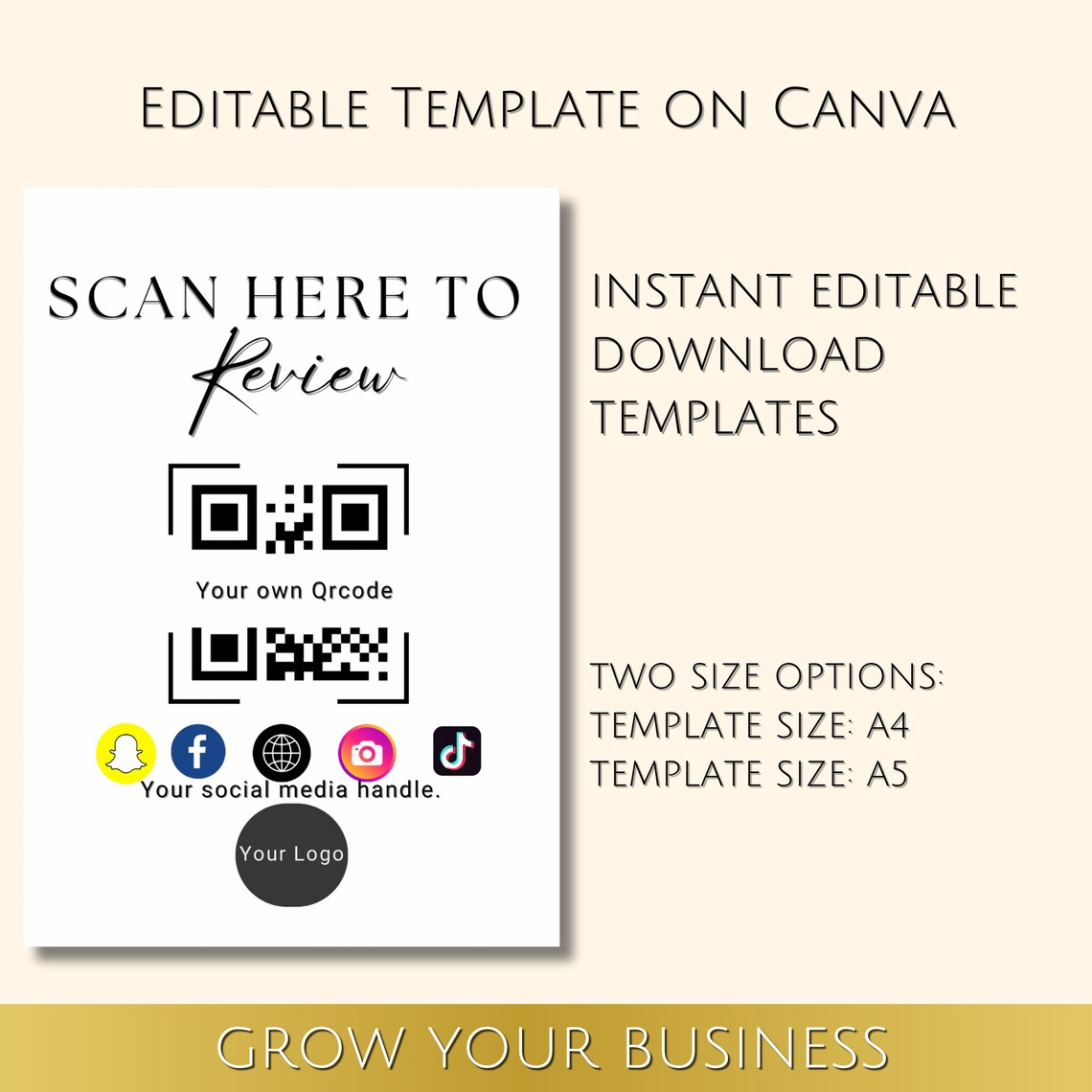 Editable via Canva, Scan to Pay Posters, Digital Download - Etsy