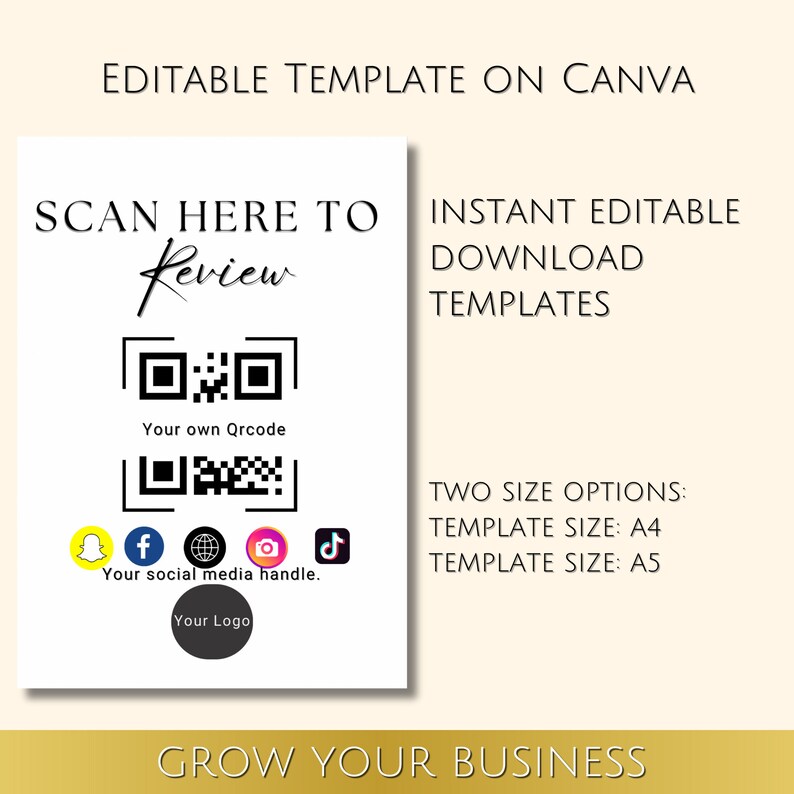 Editable via Canva, Scan to Pay Posters, Digital Download - Etsy