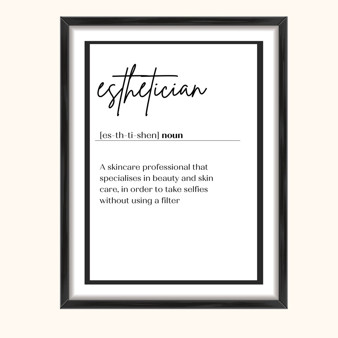Esthetician Definition Poster Esthetician Decor A4 Poster - Etsy