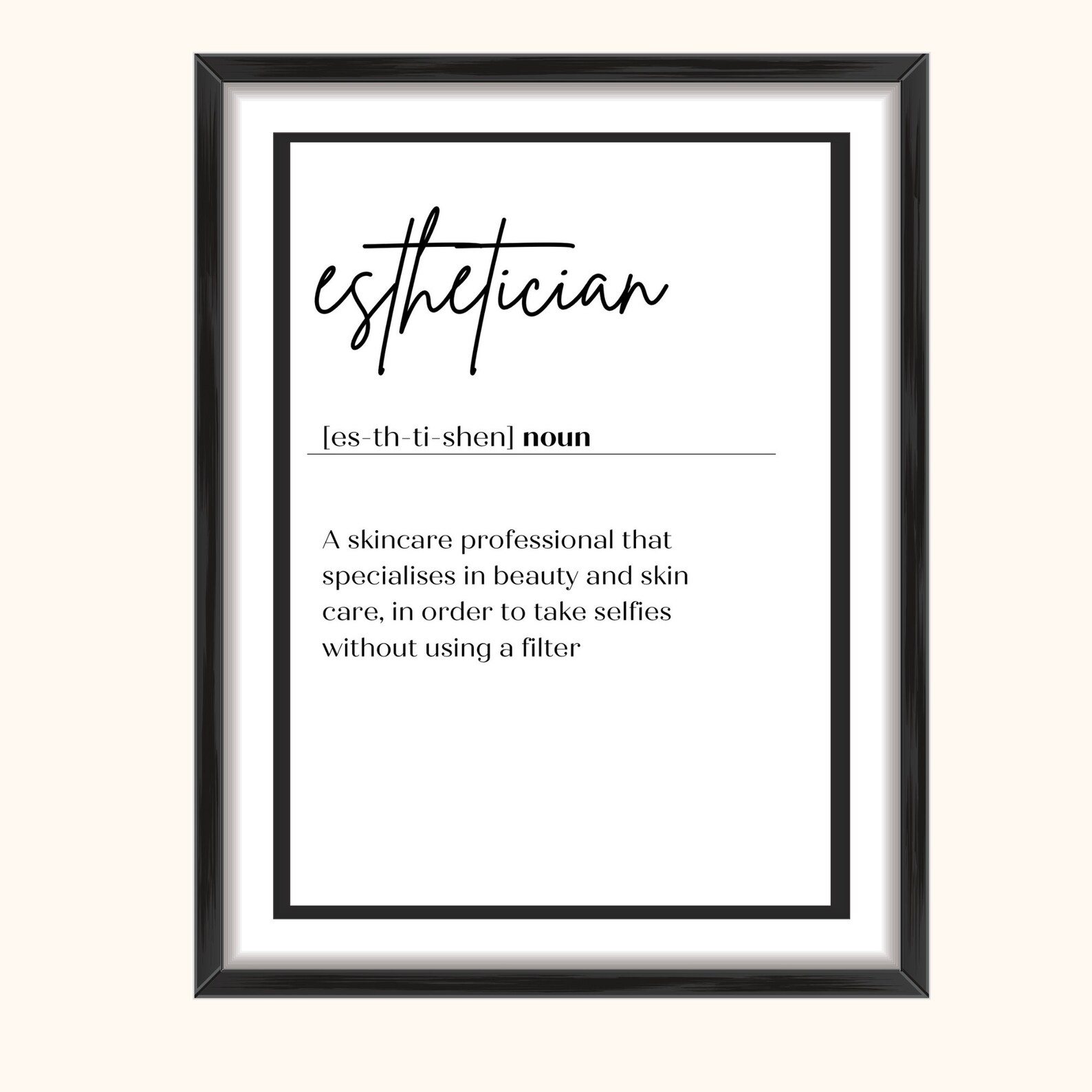 Esthetician Definition Poster Esthetician Decor A4 Poster, A3 Poster ...