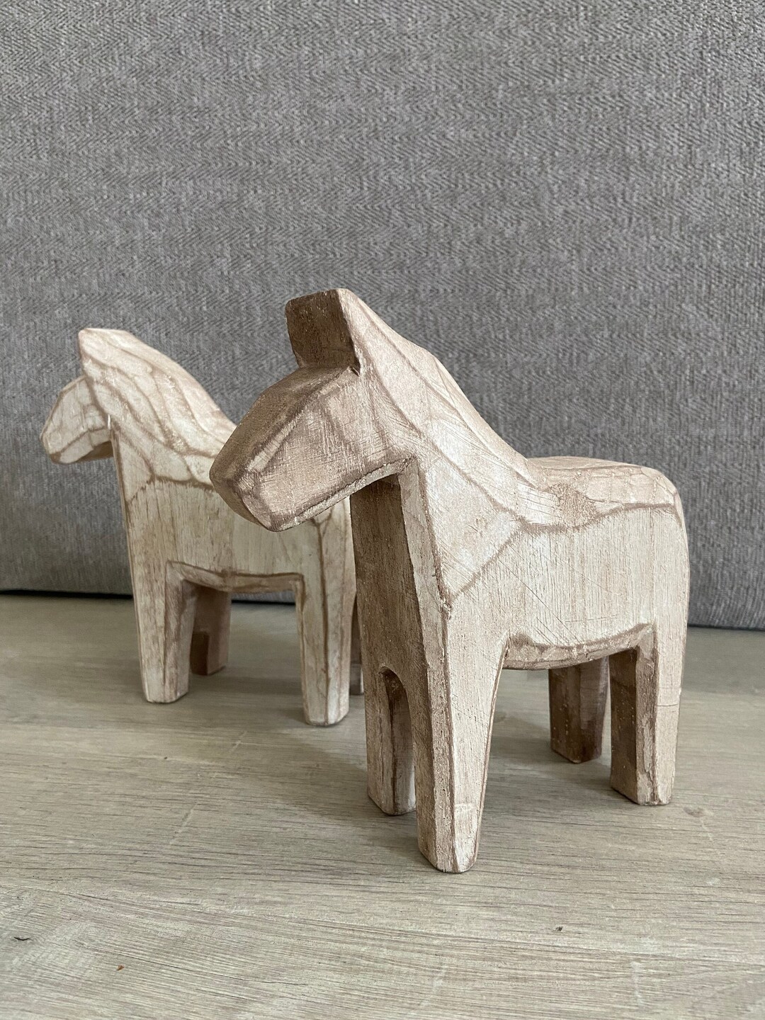 Set of 2 Handcarved Wooden Decorative Dog Sculpture Gift,handmade ...