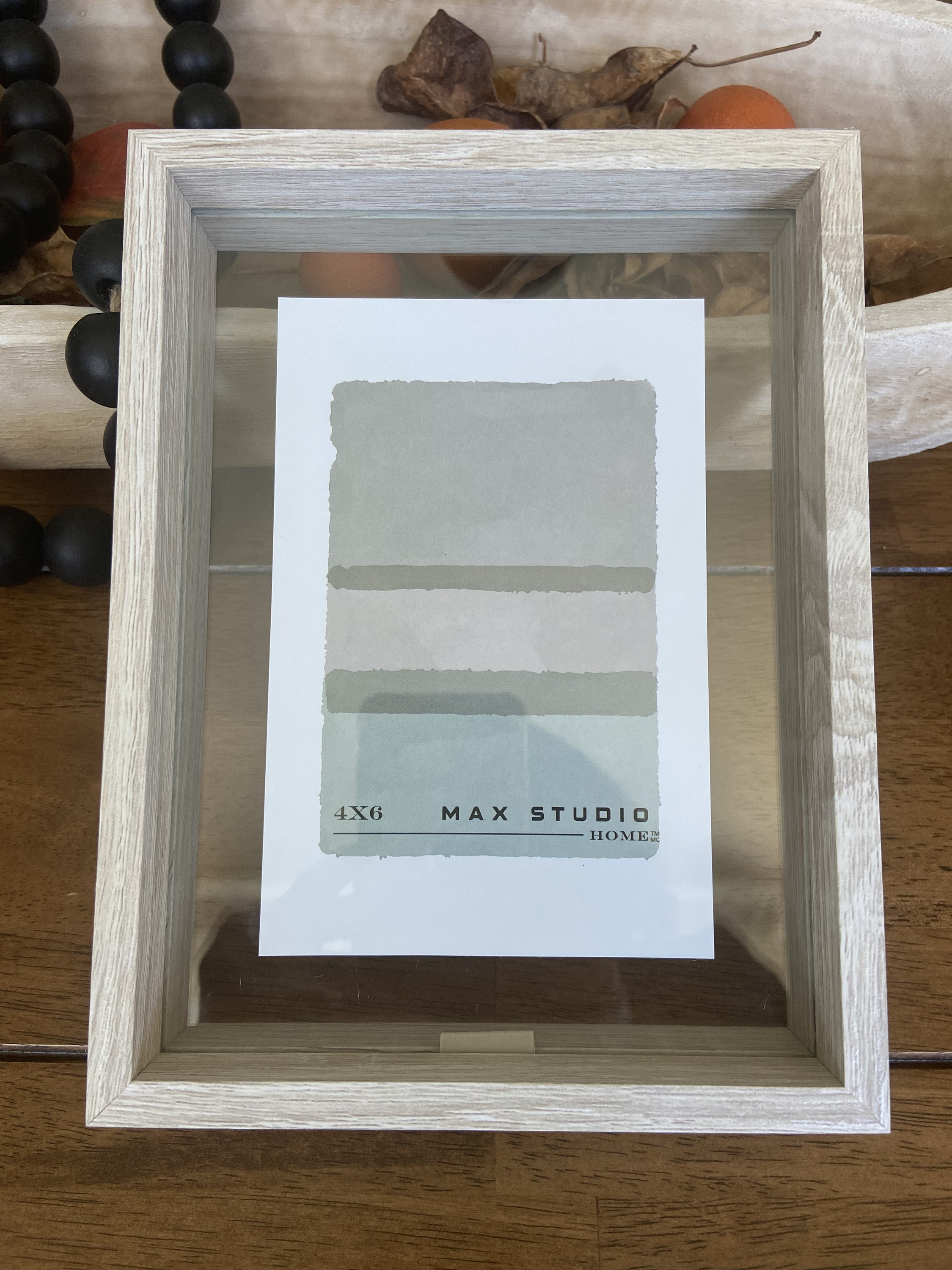 Handcrafted Thick Natural Wood Shadow Box 4x6 Photo Frame,bone Color ...
