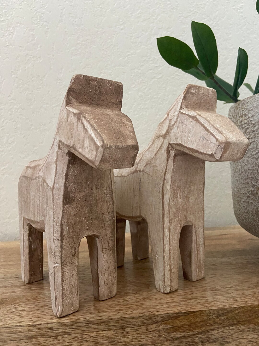 Set of 2 Handcarved Wooden Decorative Dog Sculpture Gift,handmade ...