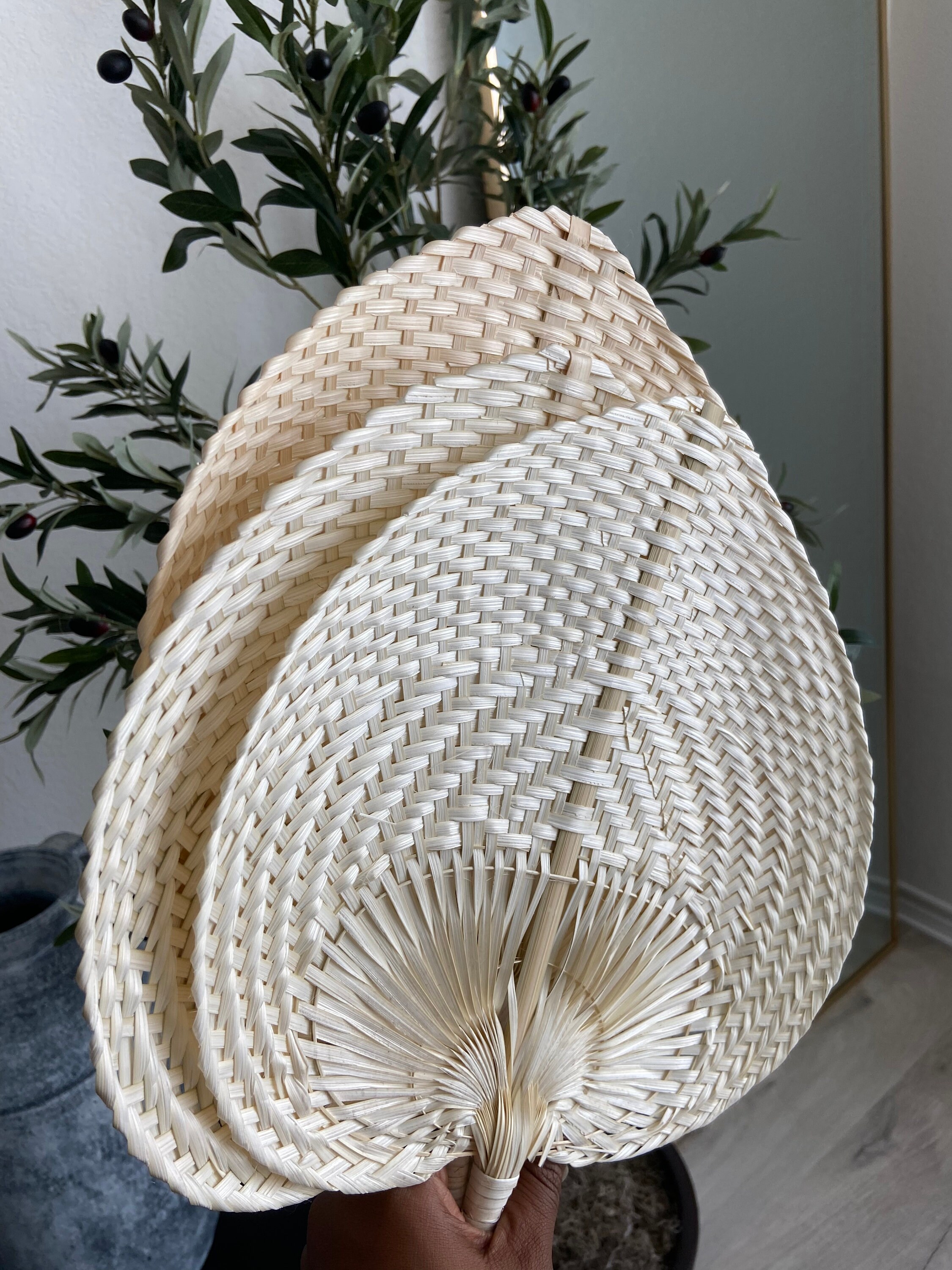 Handmade Natural Bamboo Hand Fans,handwoven Raffia Bamboo Beach Fans ...